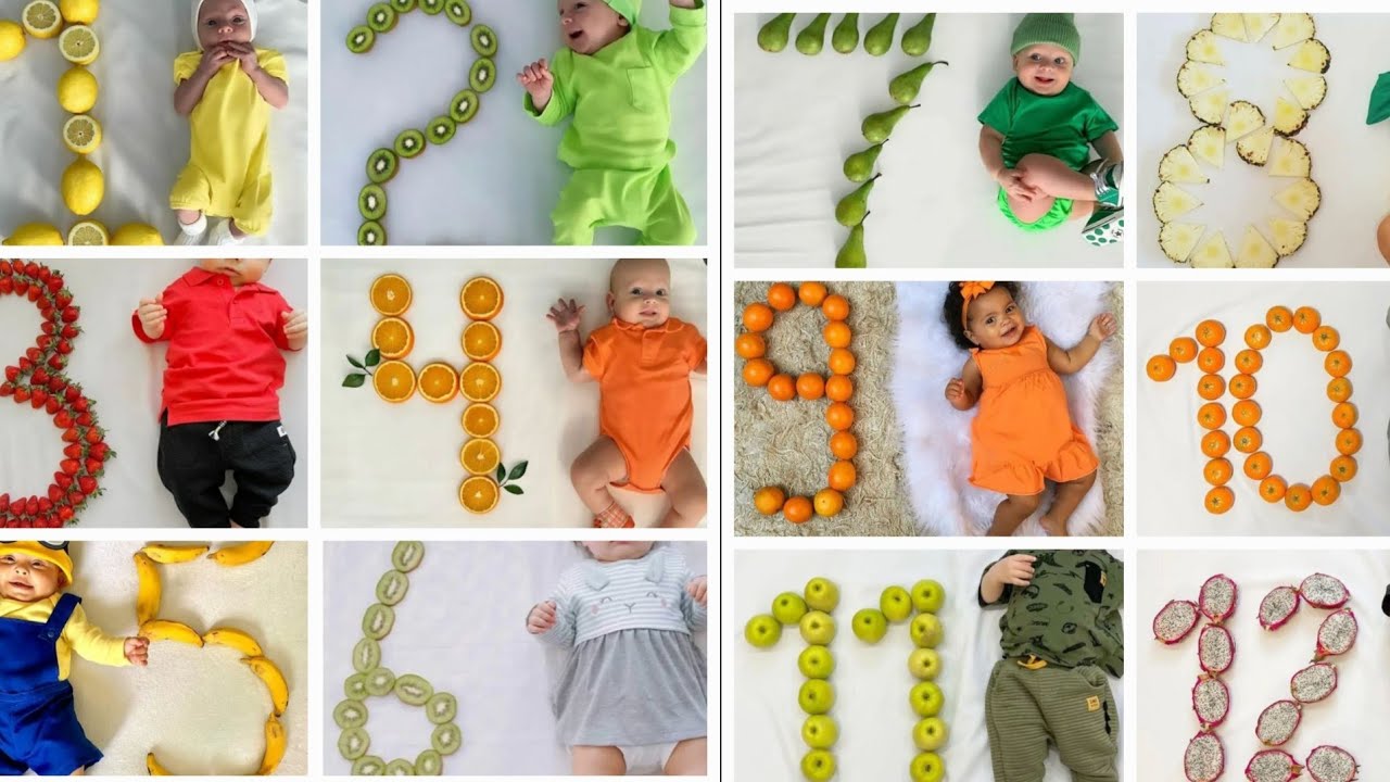 1-12 month baby monthly photoshoot using fruits ।1-12 ತಿಂಗಳ ಮಗುವಿನ ...