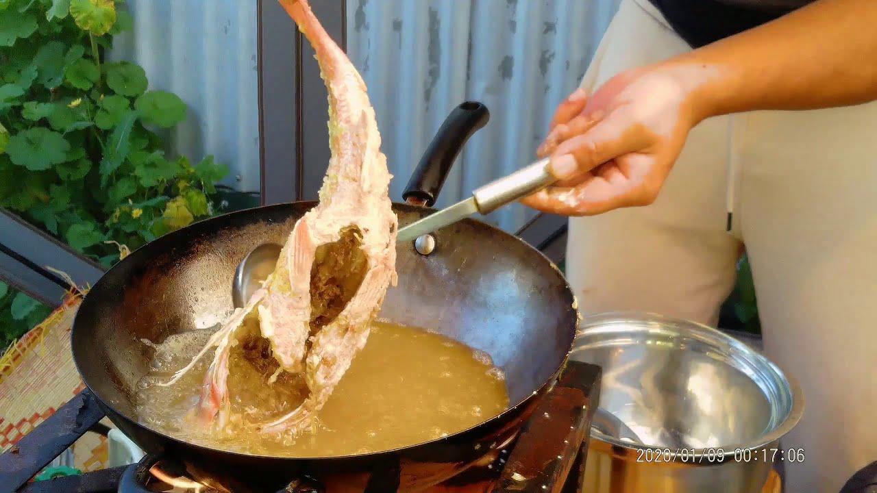 Honey Pork Belly and Fried Fish and Prawns with faalifu kalo and Stir ...