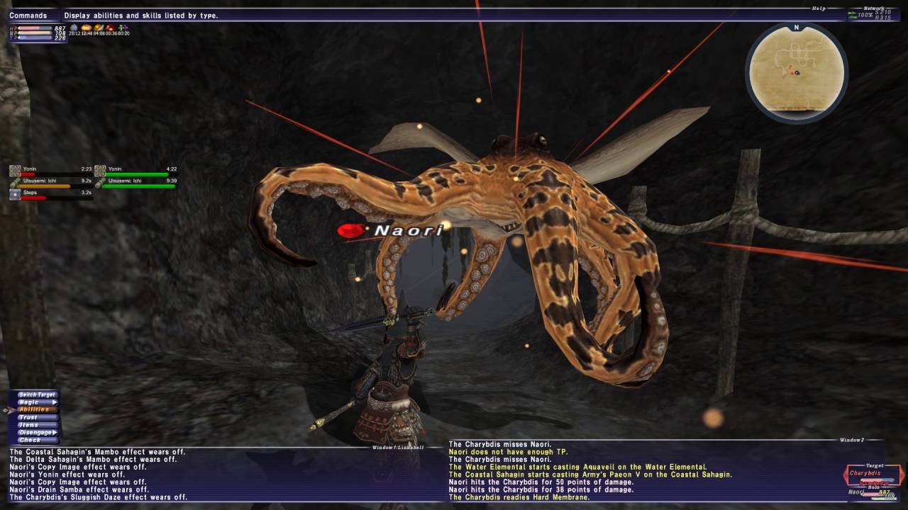 FFXI NIN 75 Solo Charybdis NM private server Normandia HD 1080p 60fps ...