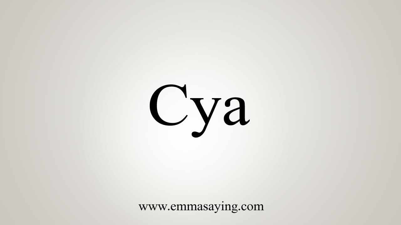 How To Say Cya - YouTube