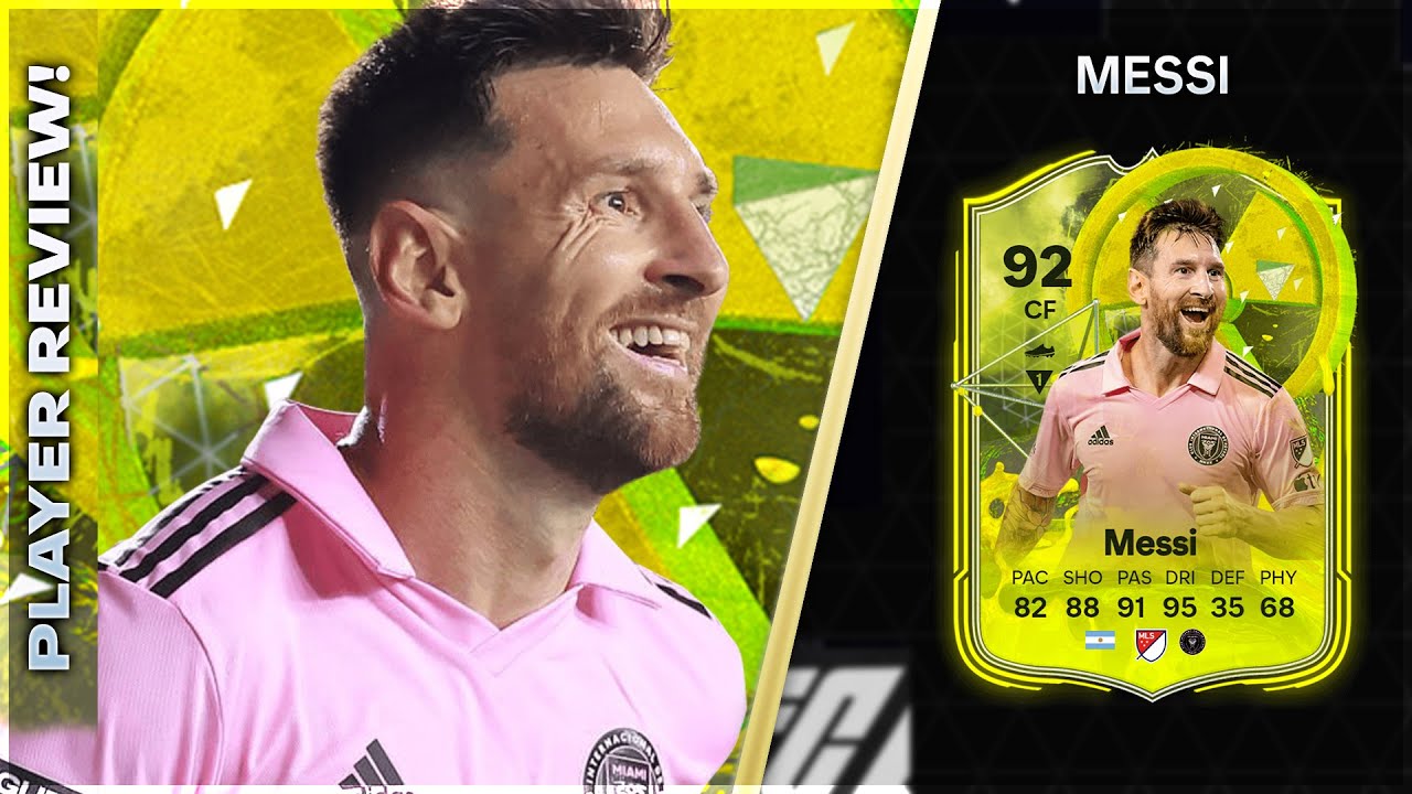THE 🐐!!!! RADIOACTIVE 92 RATED LIONEL MESSI PLAYER REVIEW - EA FC24 ...