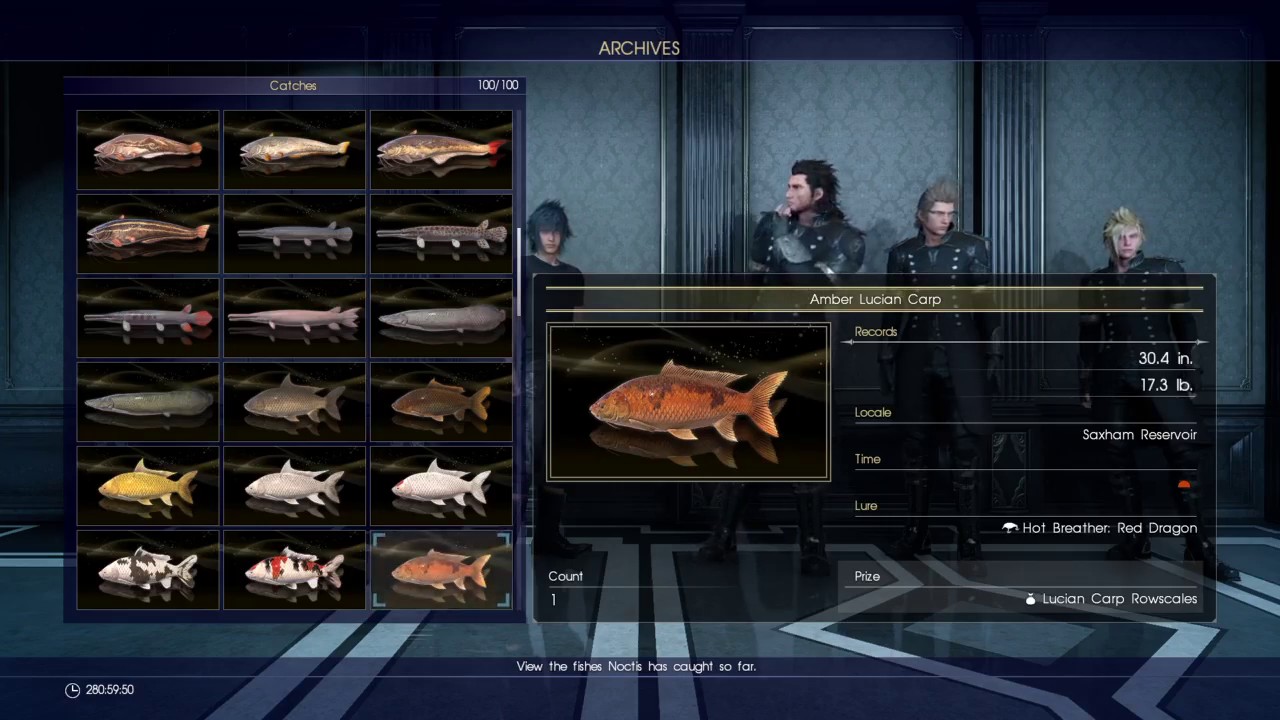 Final Fantasy XV Complete Fish Bestiary - YouTube