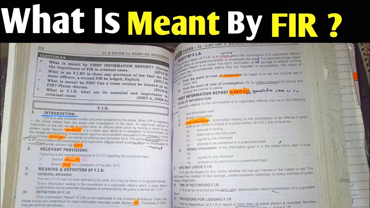 What Is Meant By First Information Report And The Importance Of FIR ...