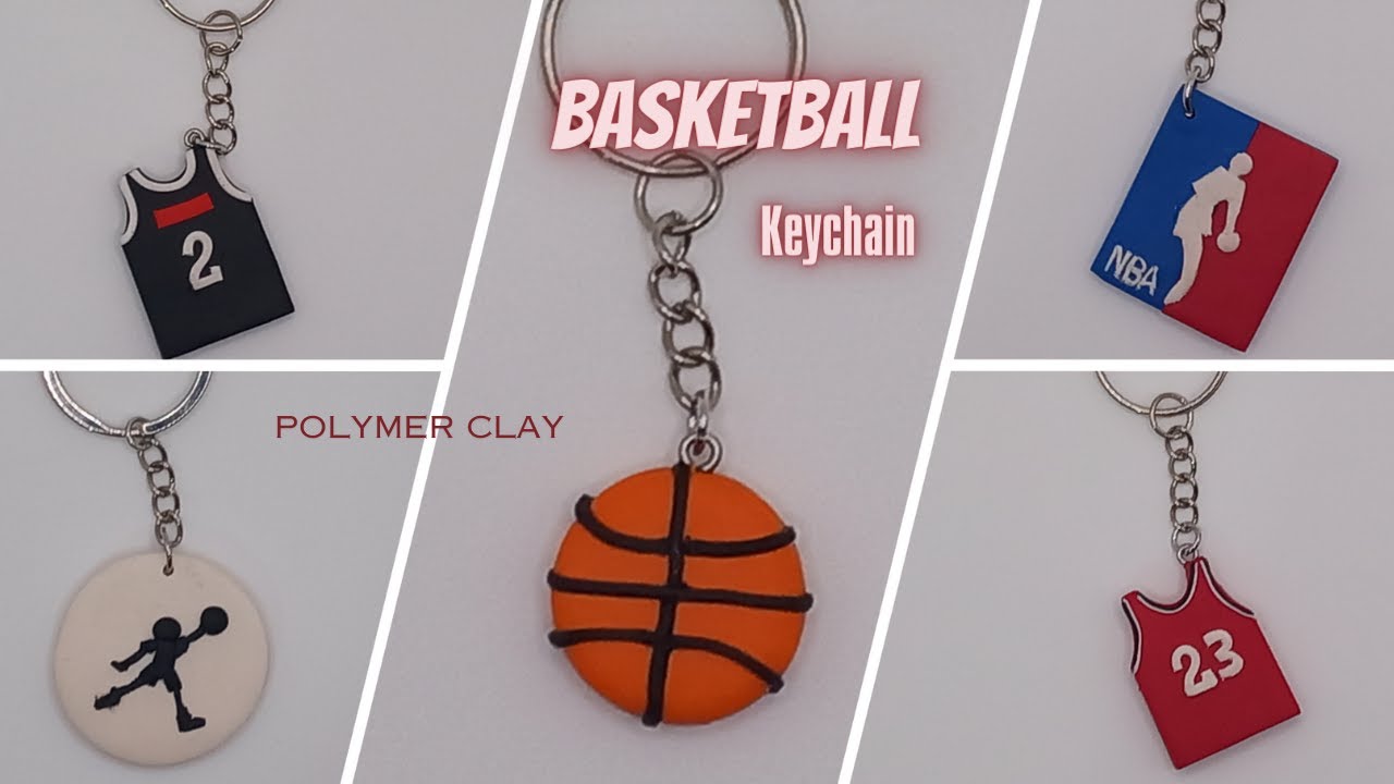 Basketball Keychain | How to make | Polymer clay tutorial | Keychain ...