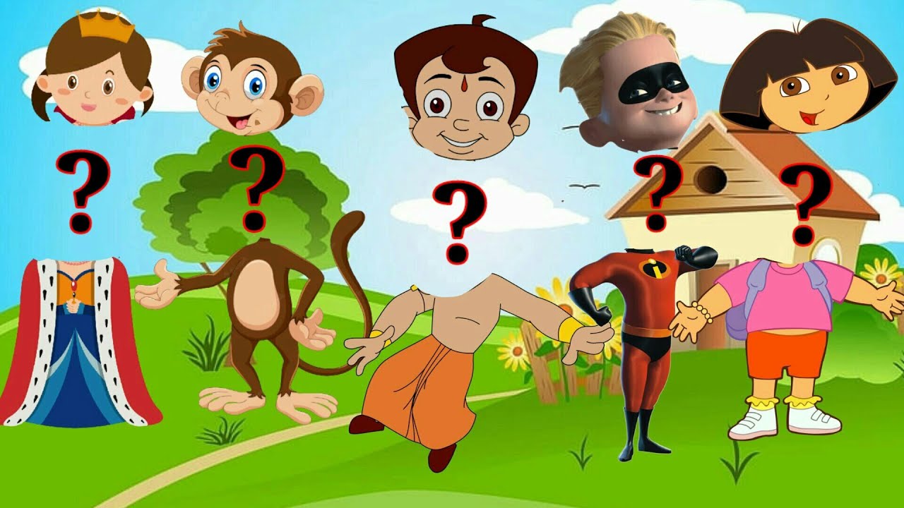 Wrong head, Match the head,Dora,Bheem,Superhero Monkey - YouTube