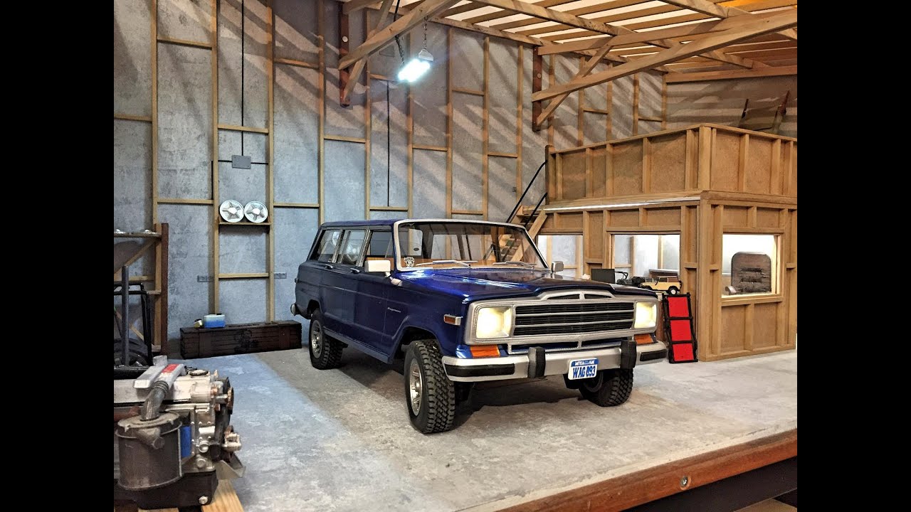 Wagoneer 1/10(RC GANG 93) et Diorama garage (RC BOIS MODELISME) - YouTube