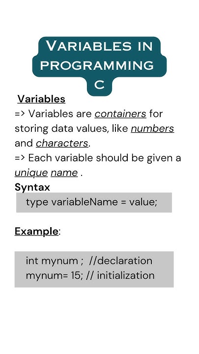 Variables in programming c language | #programming #variables # ...