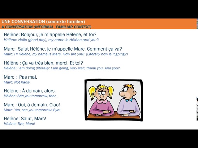 Conversation In French Between Two Friends Little