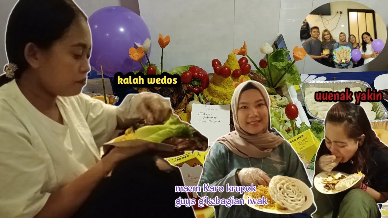 Mangan Geden Tumpeng Sego Kuning || Special Ultah Mama Caramel - YouTube