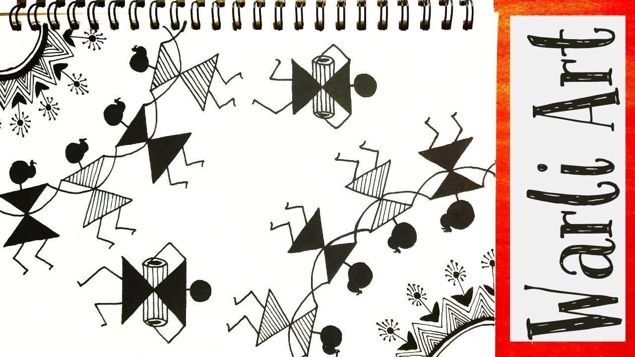Warli Art For Beginners Step By Step I Draw With Me I Indian Folk Art # ...