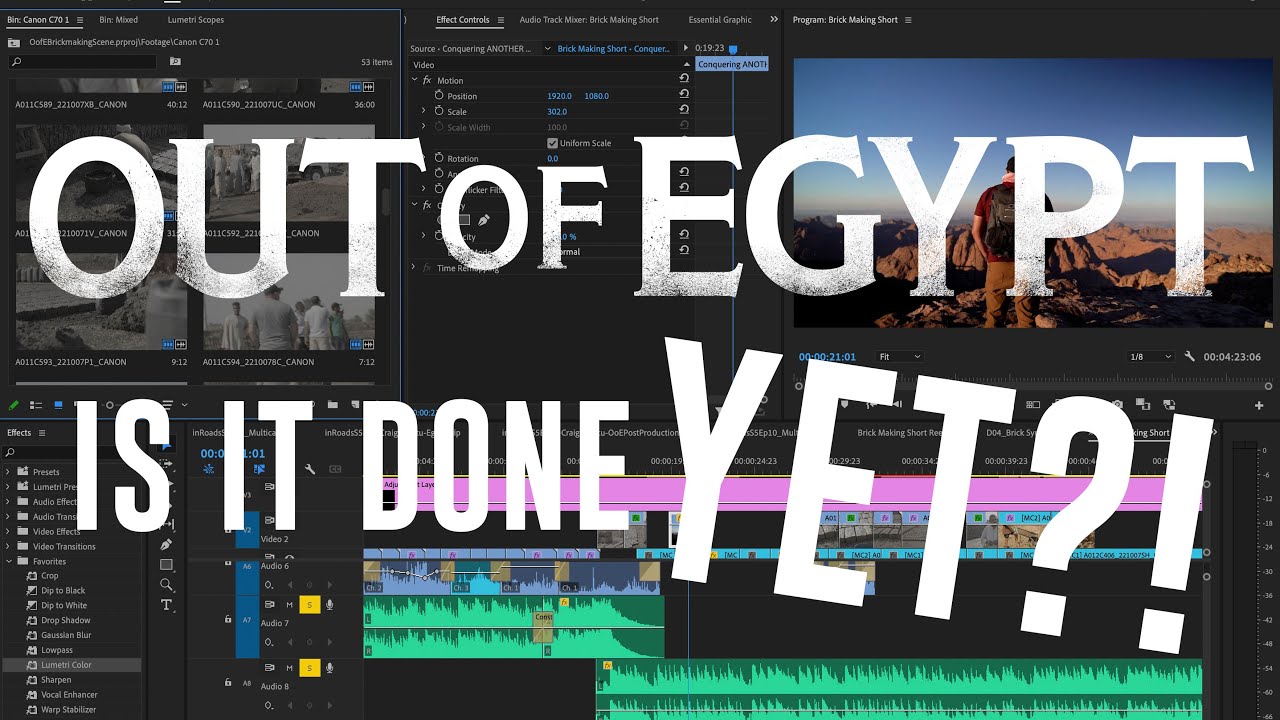 Is "Out of Egypt" Done YET?! Post-Production Update - YouTube