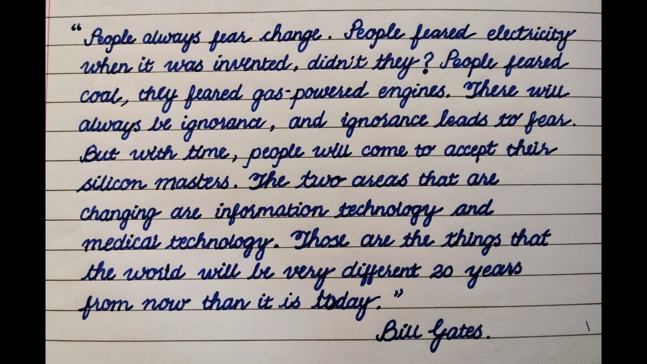 Beautiful handwriting using Pilot V7 - YouTube
