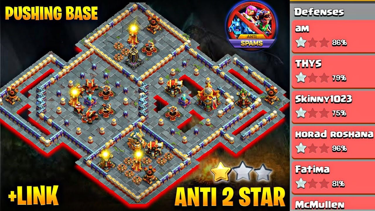 TH16 *WAR* BASE TOP 09 ! ANTI ROOT RIDER BASE LINK ! ANTI 2 Star War ...