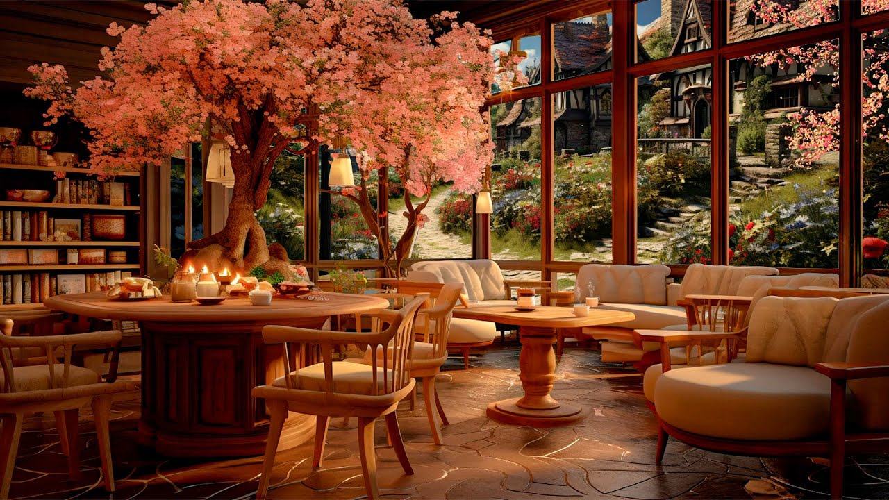 Relaxing Spring Day Jazz at Cozy Spring Coffee Shop Ambience - Smooth ...