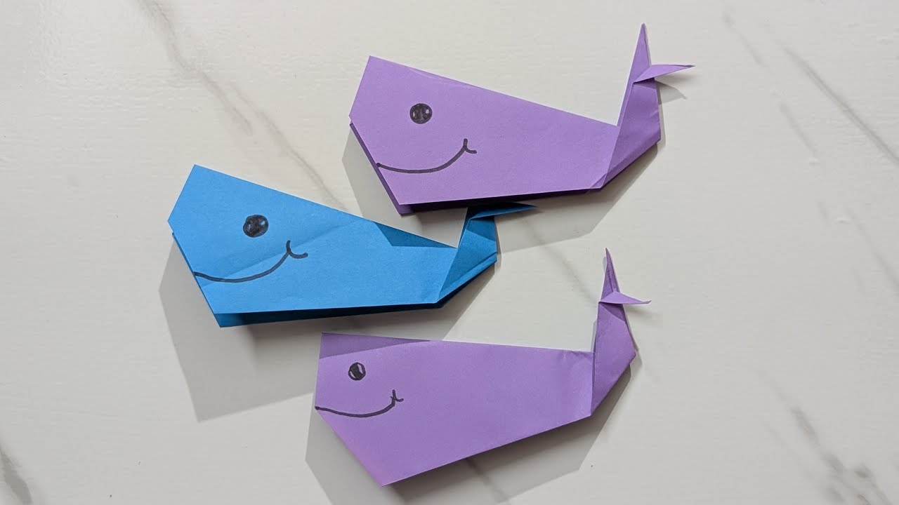 Simple Origami Whale | Easy Whale Fold | Whale Folding for Beginners ...