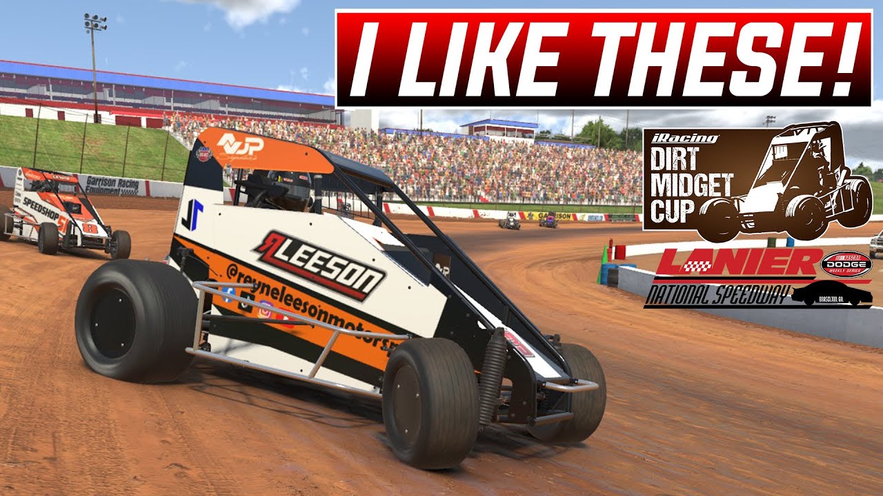 iRacing: FIRST RACE WITH THE NEW BUILD! (Midgets @ Lanier) - YouTube