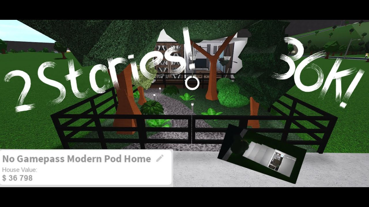 No Gamepasses | Modern 2-Story Pod 36k | Roblox Bloxburg Speed Build ...