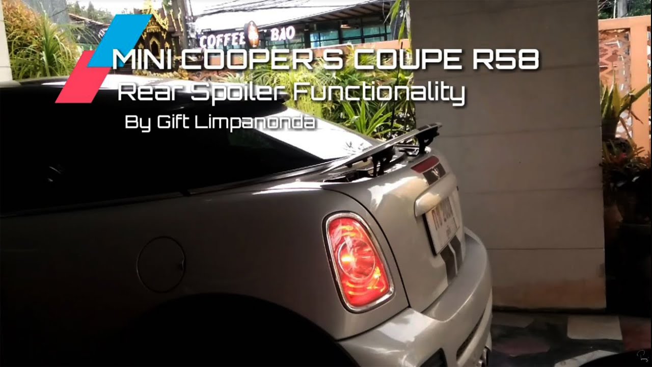 MINI COOPER S COUPE R58 Rear Spoiler Functionality - YouTube