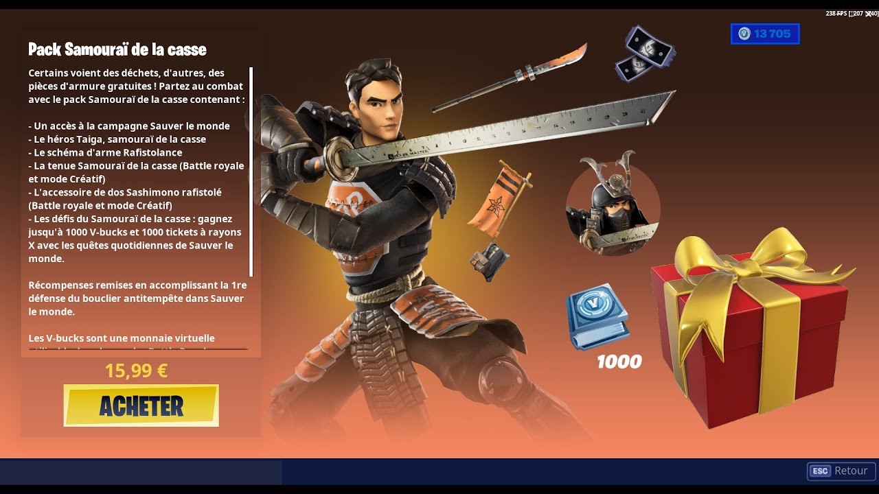 NOUVEAU Samurai Scrapper Pack ( Starter Pack) - Fortnite Samurai Pack ...