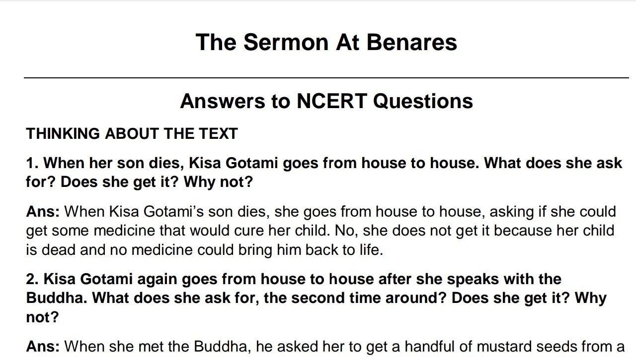 the-sermon-at-benares-question-answer-cbse-class-10-first-flight