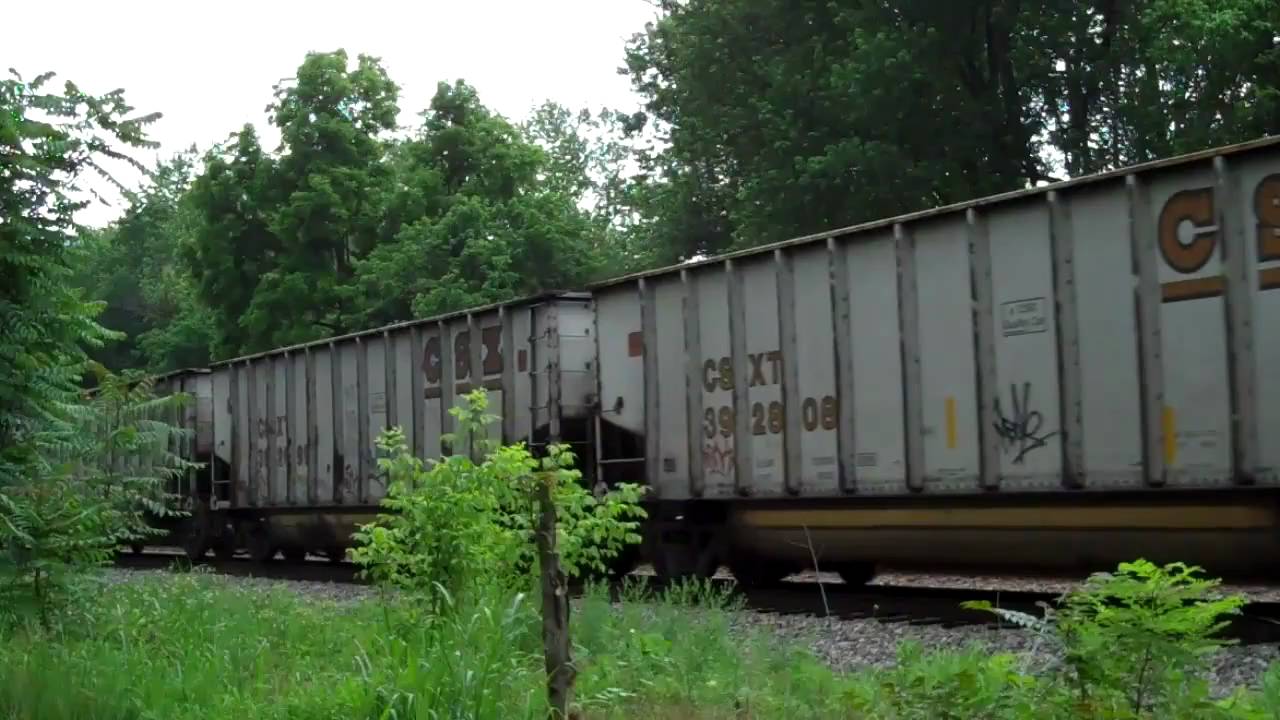 CSX on the James River Subdivision heading west in HD. - YouTube