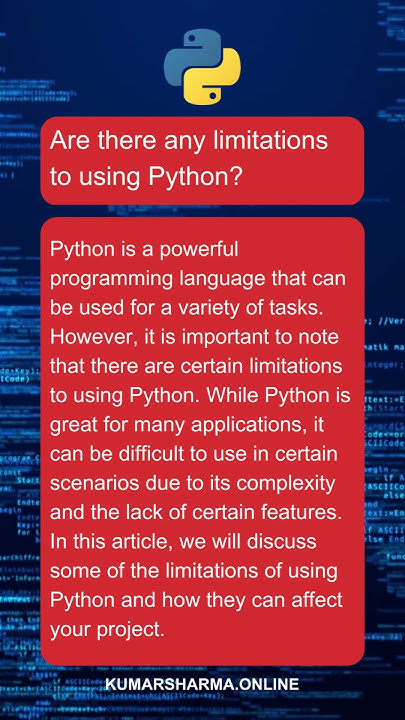 Are there any limitations to using Python? - YouTube