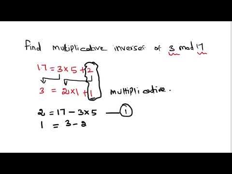 Secure Communication | Find Multiplicative Inverse Using Extended Euclidean Algorithm - YouTube