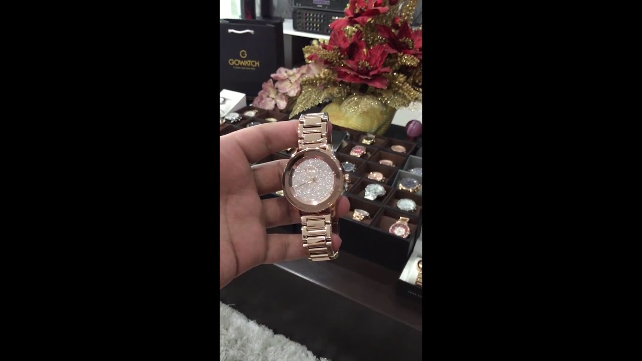 MICHAEL KORS Kinley Pavé Rose Gold Mk6210 - YouTube