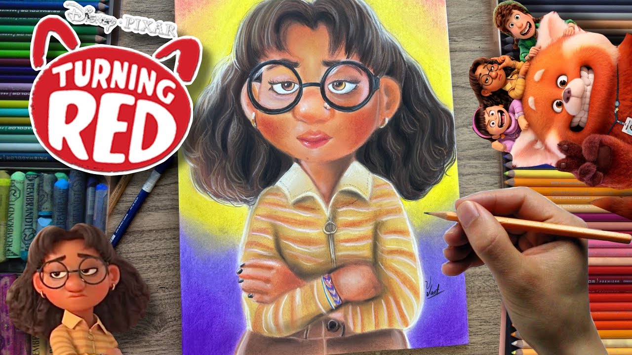 DRAWING PRIYA TURNING RED DISNEY PIXAR SPEED DRAWING - YouTube