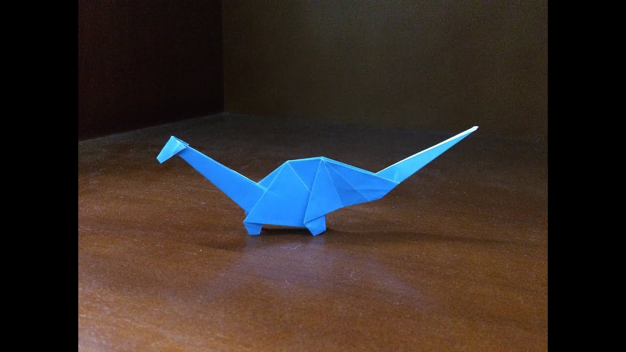 ORIGAMI TUTORIAL - Origami Dinosaur Easy Brontosaurus - YouTube