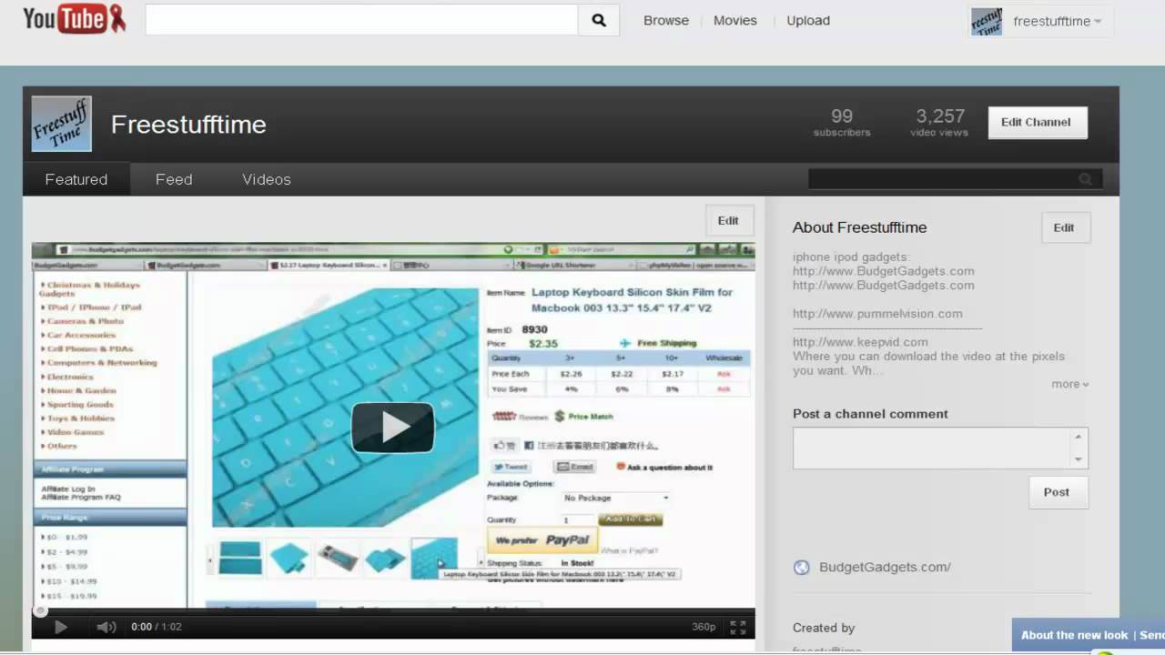 Youtube new look VS old channel design - YouTube