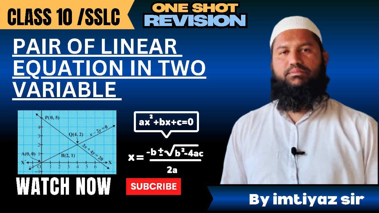 Linear Equations in Two Variables | One-Shot Revision | Class 10 ...