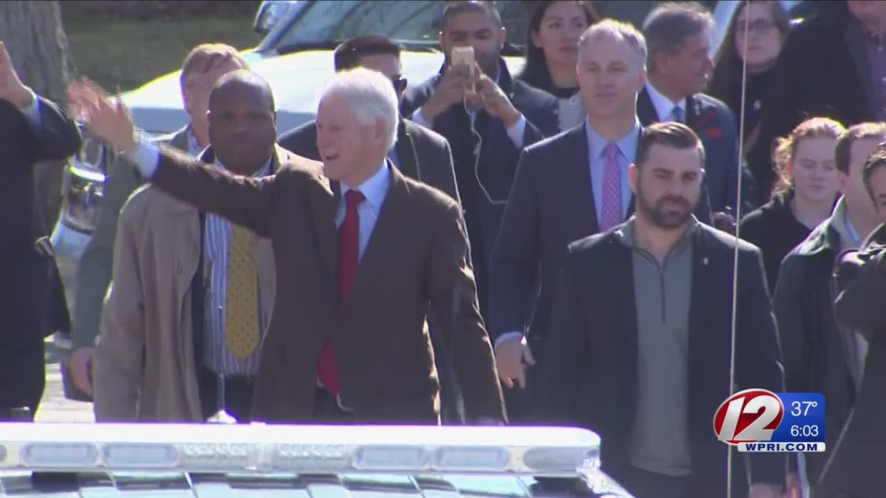 Bill Clinton aims to win over voters for Hillary in Rhode Island - YouTube