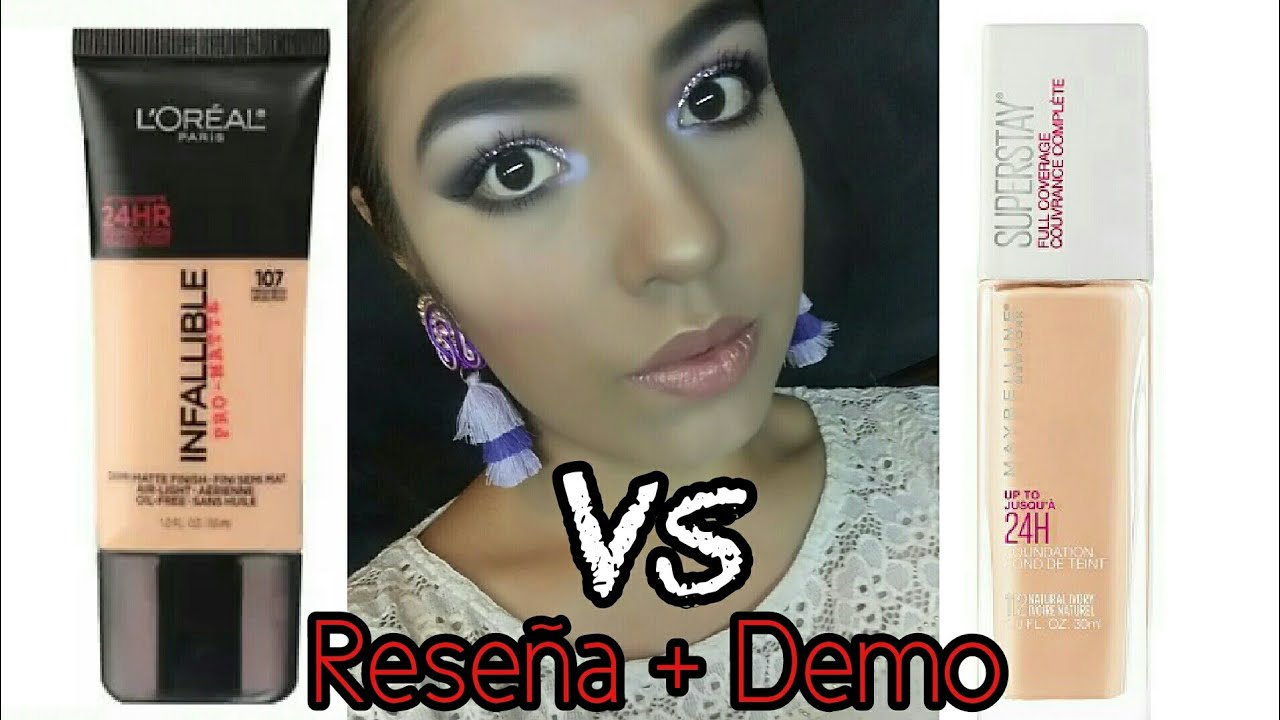 Reseña + Demo / Loreal Infallible Pro Matte - Maybelline Superstay Full ...