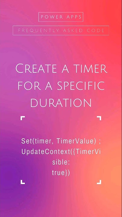 ⌚ PowerApps Code: Timers #powerapps - YouTube