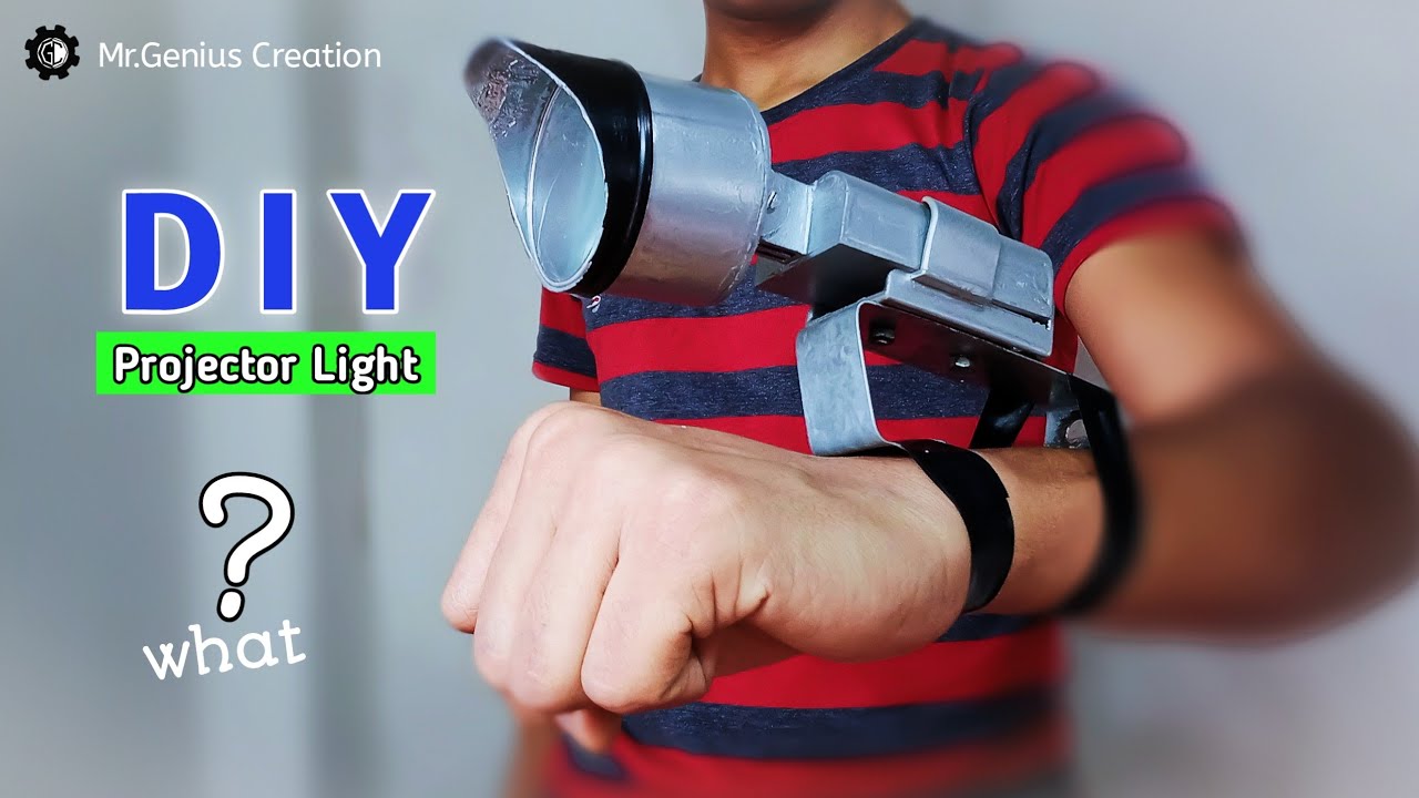 💡DIY Projector Light🔋 | How to make a Rechargeable⚡| DIY Projector Head ...