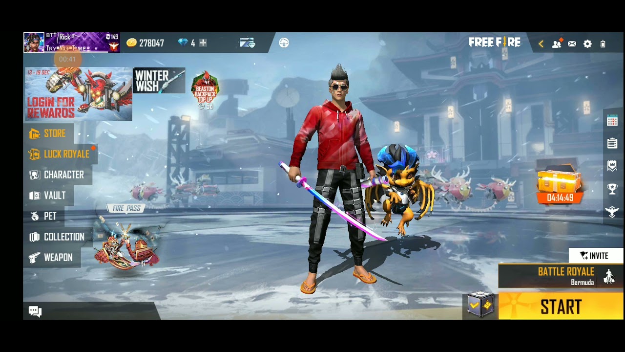 free fire new update new 3d lobby in winterland event - YouTube