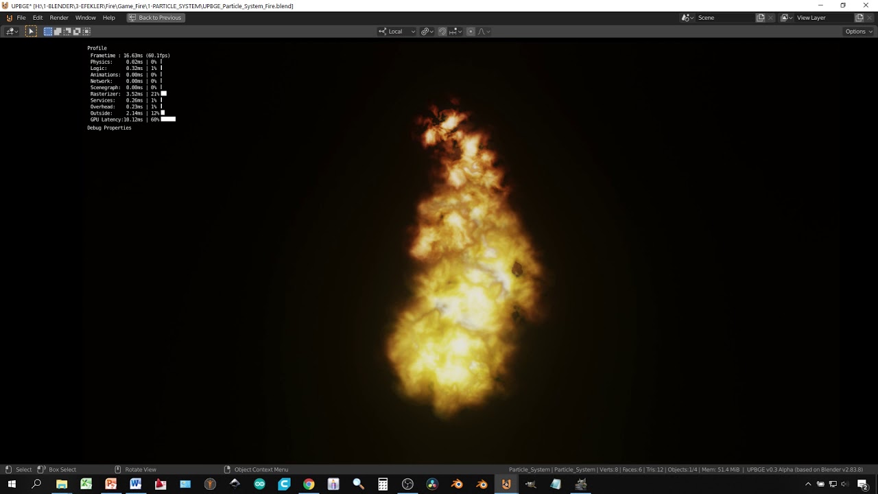 UPBGE v0.3 alpha particle system performance test 1 - YouTube