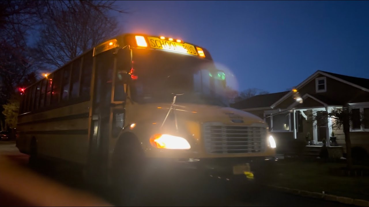 First Student 2019 Thomas C2 School Bus 2356 Stopping at my Bus Stop ...