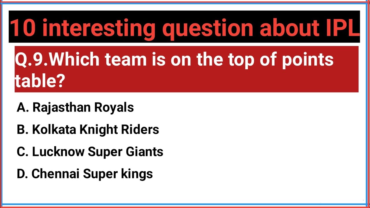 Interesting quiz questions about IPL|| IPL questions and answers in ...