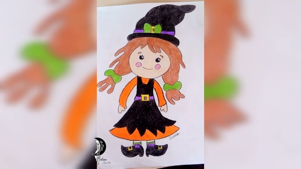 COMO DIBUJAR UNA BRUJITA ⭐how to draw a witch - YouTube