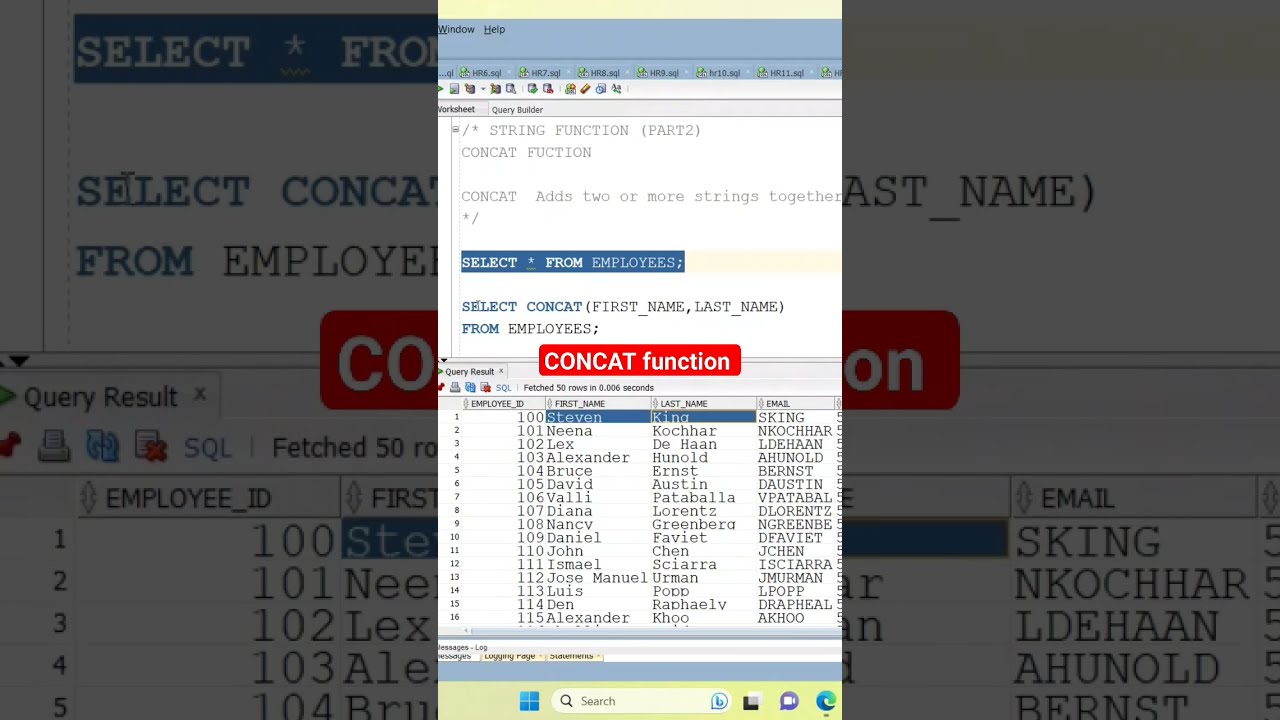 Concat Function In Sql Oracle YouTube Concat Function In Sql Oracle YouTube