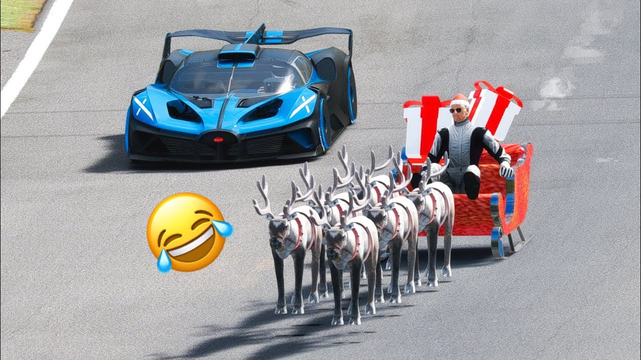 Bugatti Bolide vs Santa Sleigh Monster Christmas 2022 at Monza - YouTube
