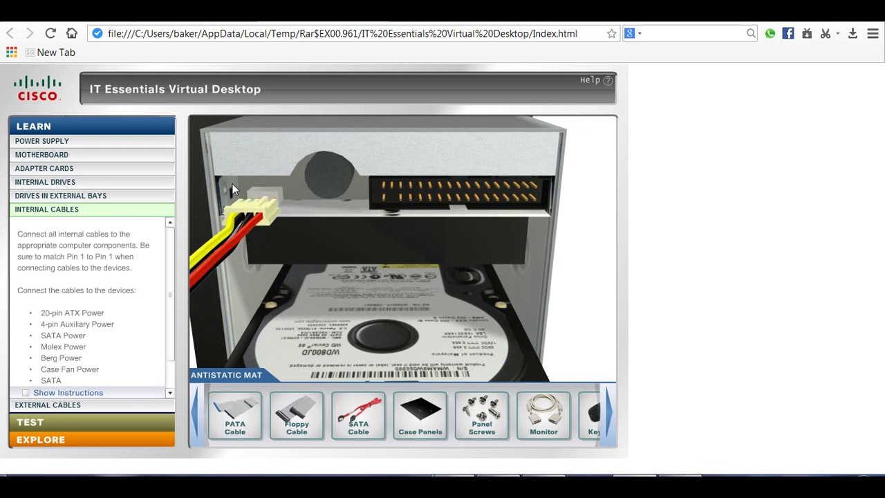 برنامج محكاة تركيب قطع الحاسوب IT Essentials Virtual Desktop - YouTube