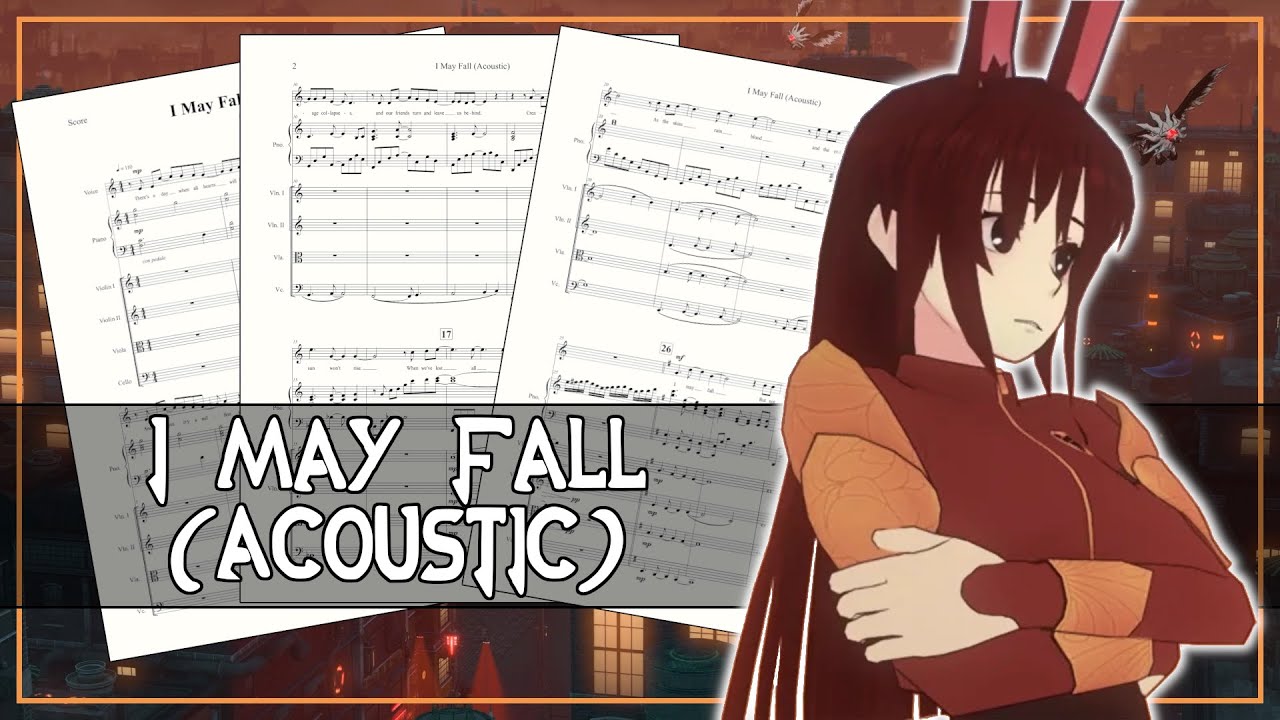 RWBY - I May Fall (Acoustic) (Instrumental + Sheet Music) - YouTube