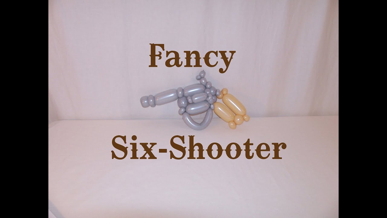 Learn how to make a fancy balloon animal Six Shooter pistol gun using ...