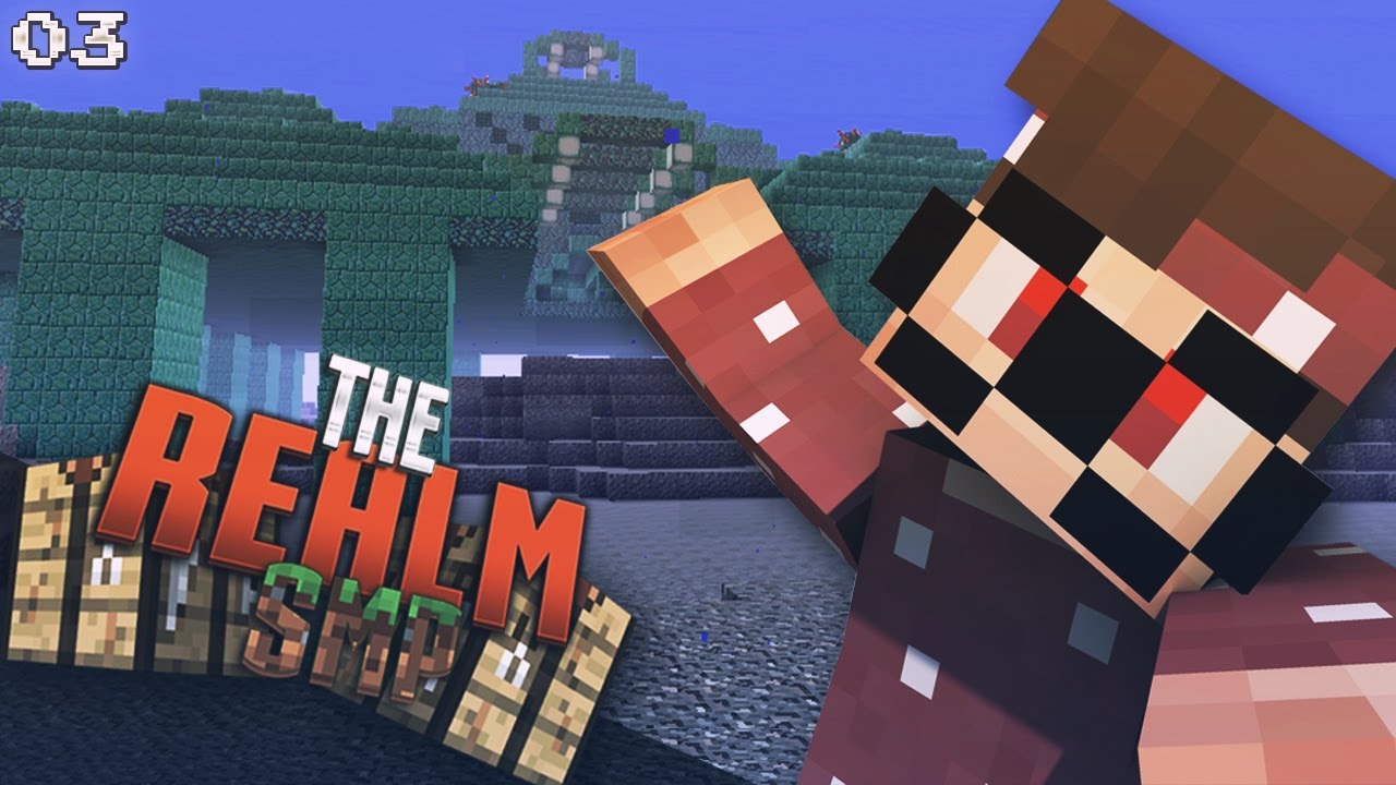 OCEAN MONUMENT BOSS FIGHT - Minecraft PE Realms SMP S2 E3 - YouTube