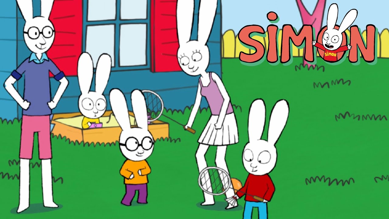 Mom and dad play badminton 🏸👟🌳 Simon Super Rabbit | संकलन 1 घंटा ...