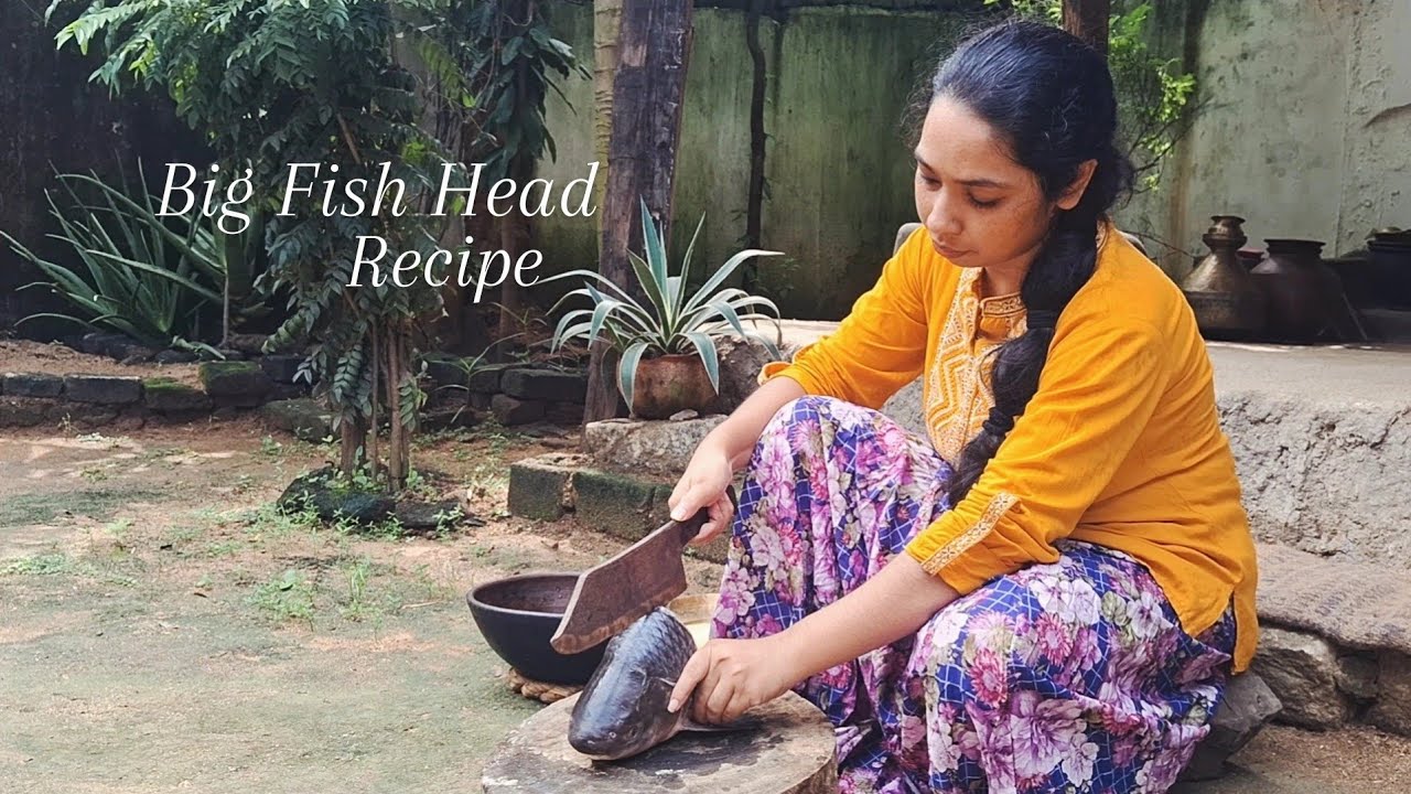 Big Fish Head/Mudhi Ghanta | Fish Head Curry Recipe Cooking In Village ...