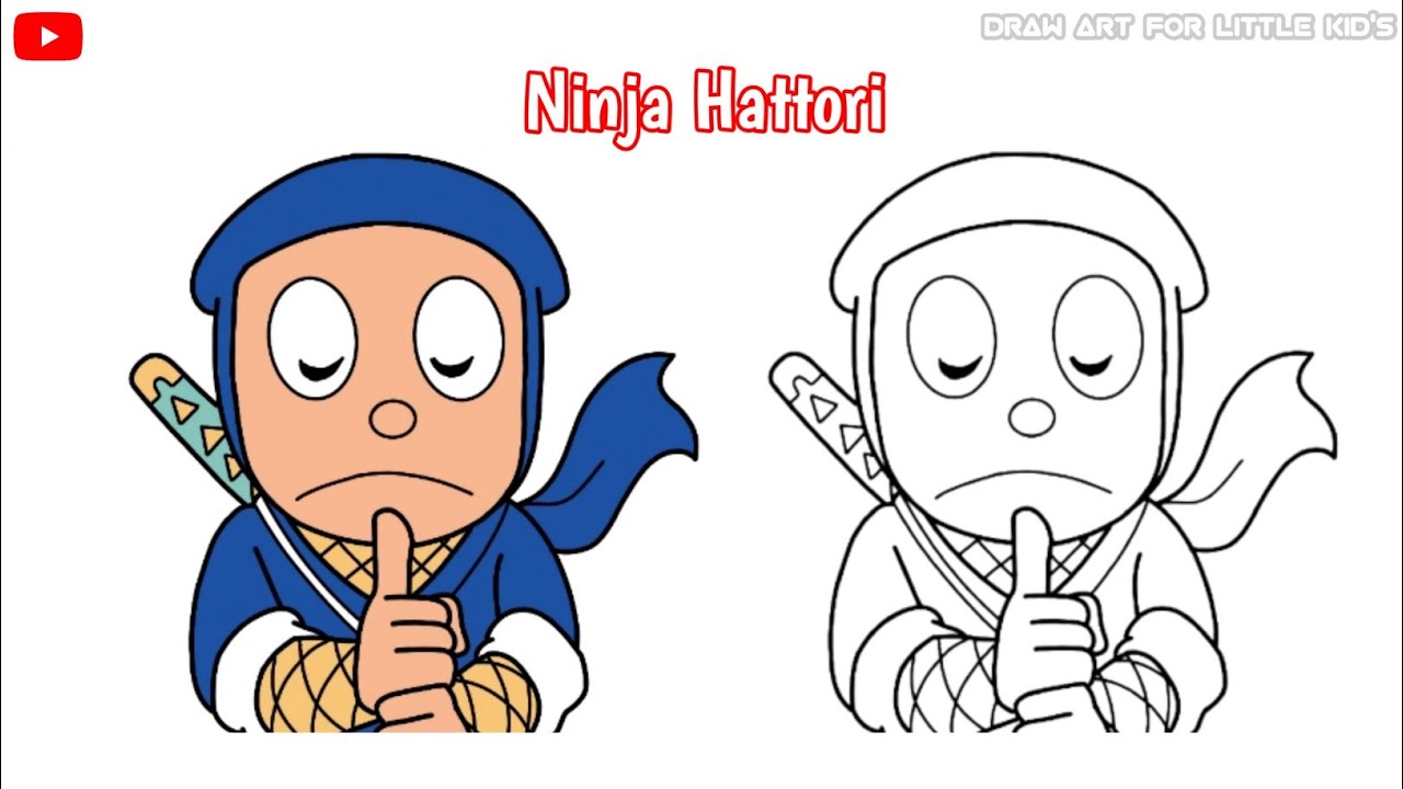 Ninja Hattori | Easy Step By Step Drawing For Kids And Toddlers | How To Draw | - YouTube